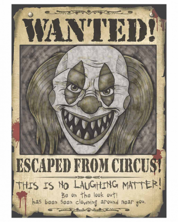 Horror Clown Wanted Poster for Halloween 🤡 | - Karneval Universe