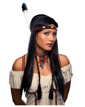Indian wig with spring for carnival & fancy dress | - Karneval Universe
