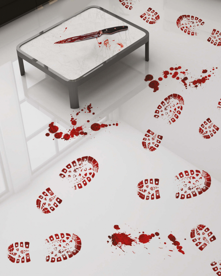 Bloody Shoe Prints Floor Sticker order | - Karneval Universe