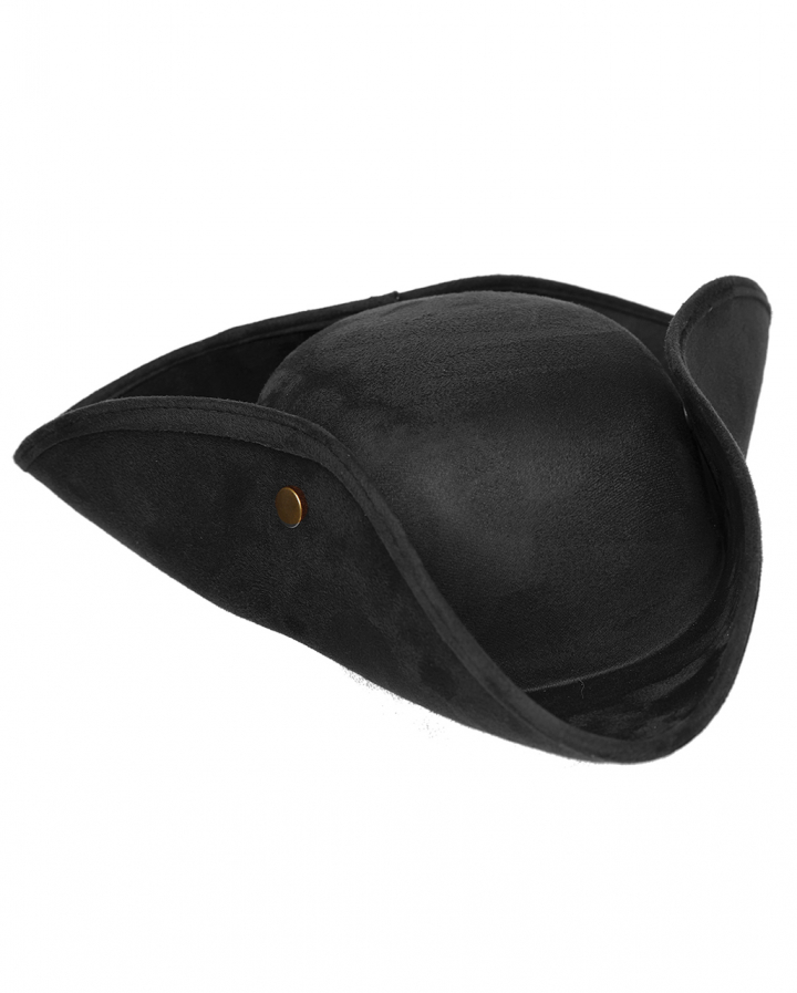 Black Suede Look Pirate Hat for carnival | - Karneval Universe