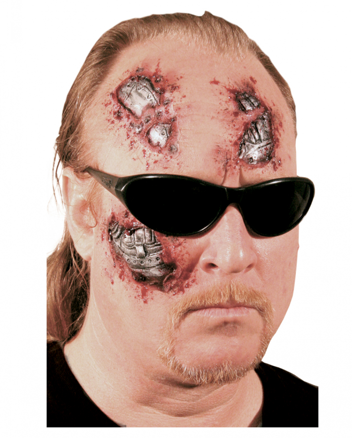 Terminator Cyborg Wound 3-piece | Robot latex wound | - Karneval Universe