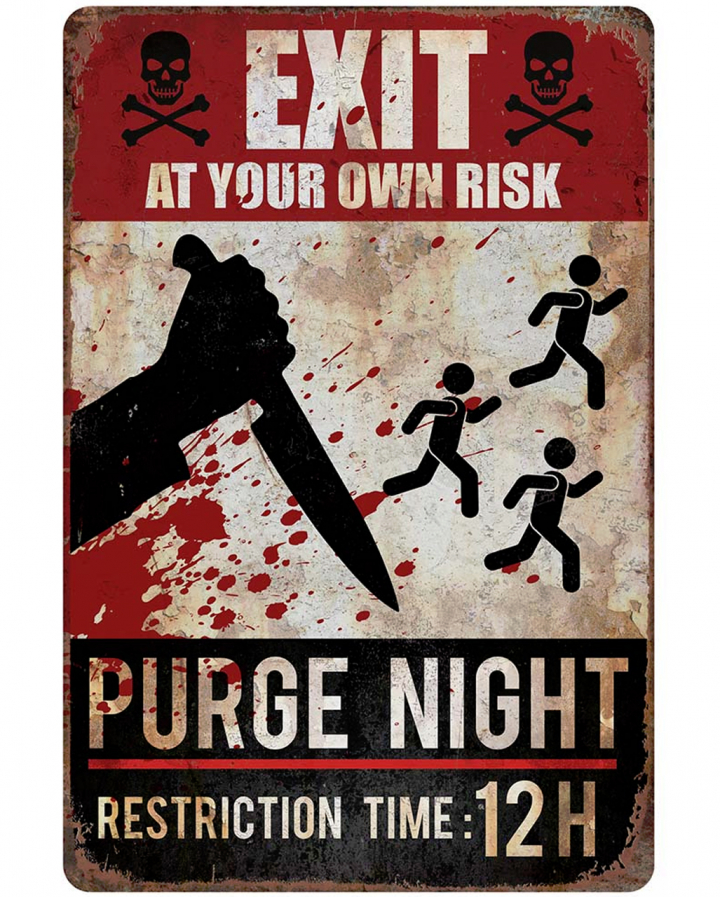 Purge Night Warnschild 24x36 cm | Halloween Schild | Karneval Universe