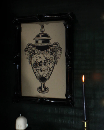 Black Gothic Picture Frame With Bones A4 ★ | - Karneval Universe