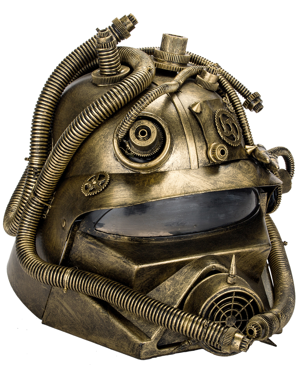Firefighter Steampunk Gas Helmet with visor & tubes | - Karneval Universe
