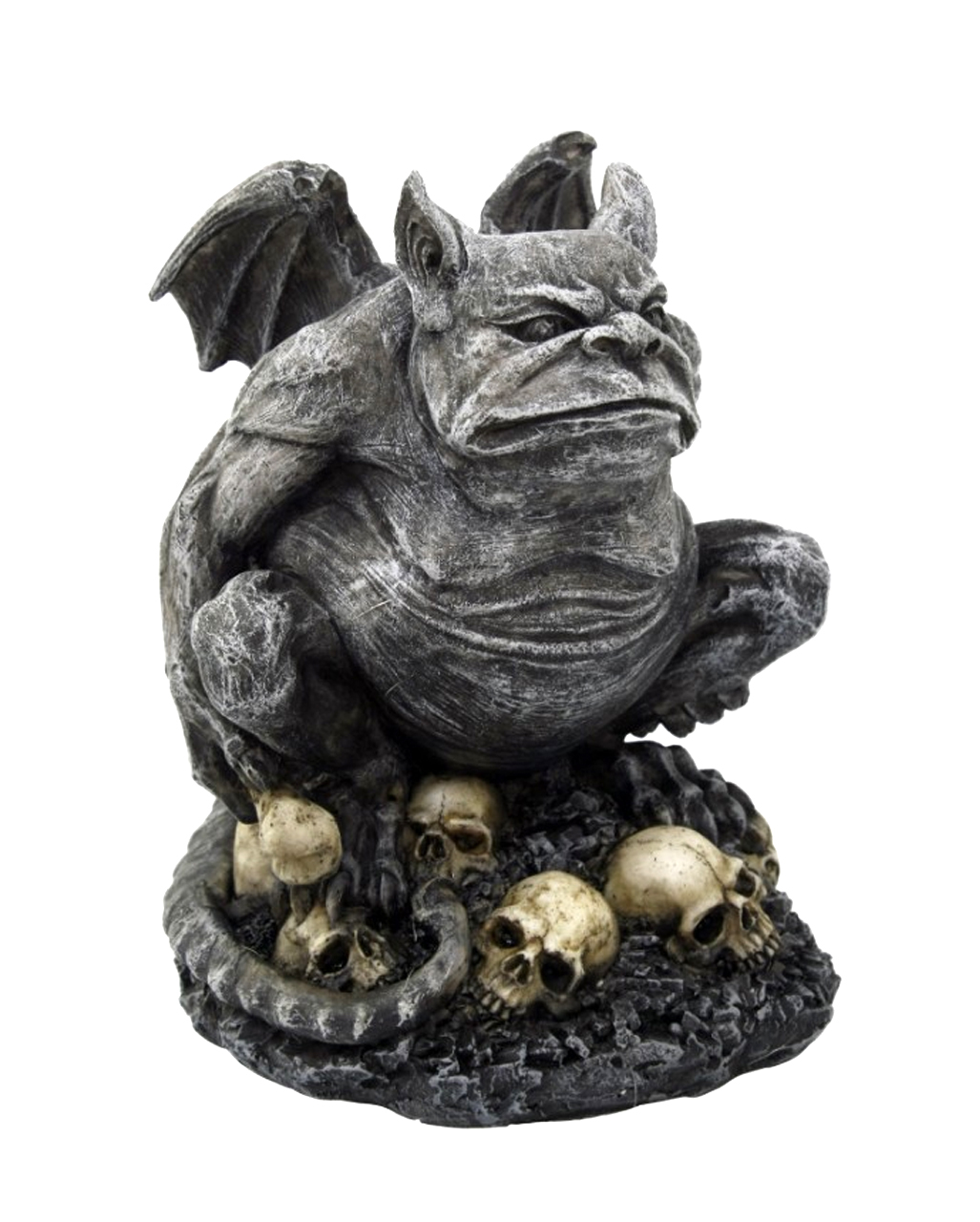 Grim Gargoyle on Pile of Skulls -Waterspout | - Karneval Universe