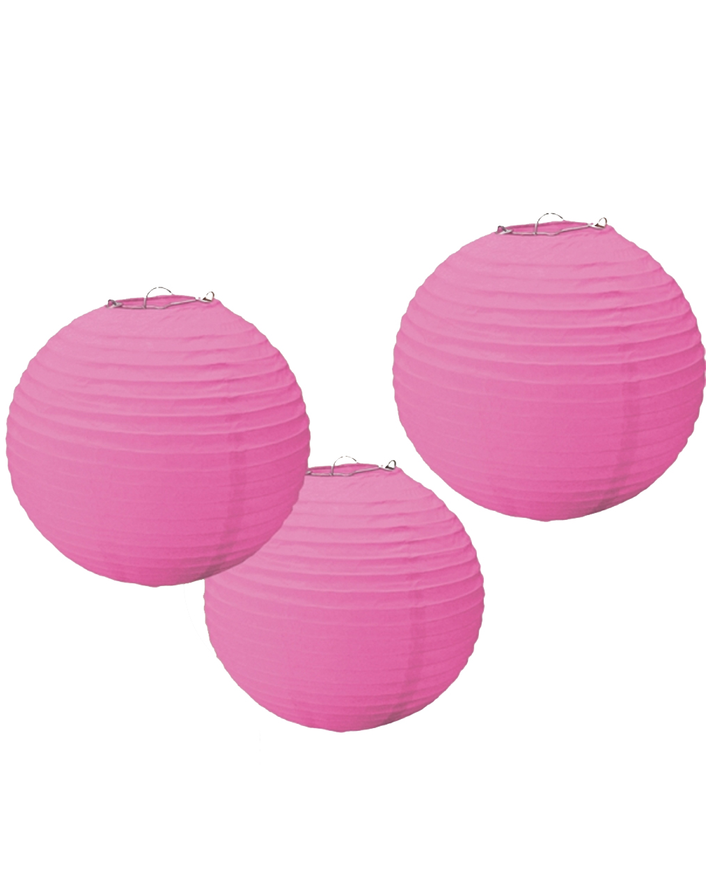 Lampion Set aus Papier 3 tlg. Pink | Party-Deko | Karneval Universe