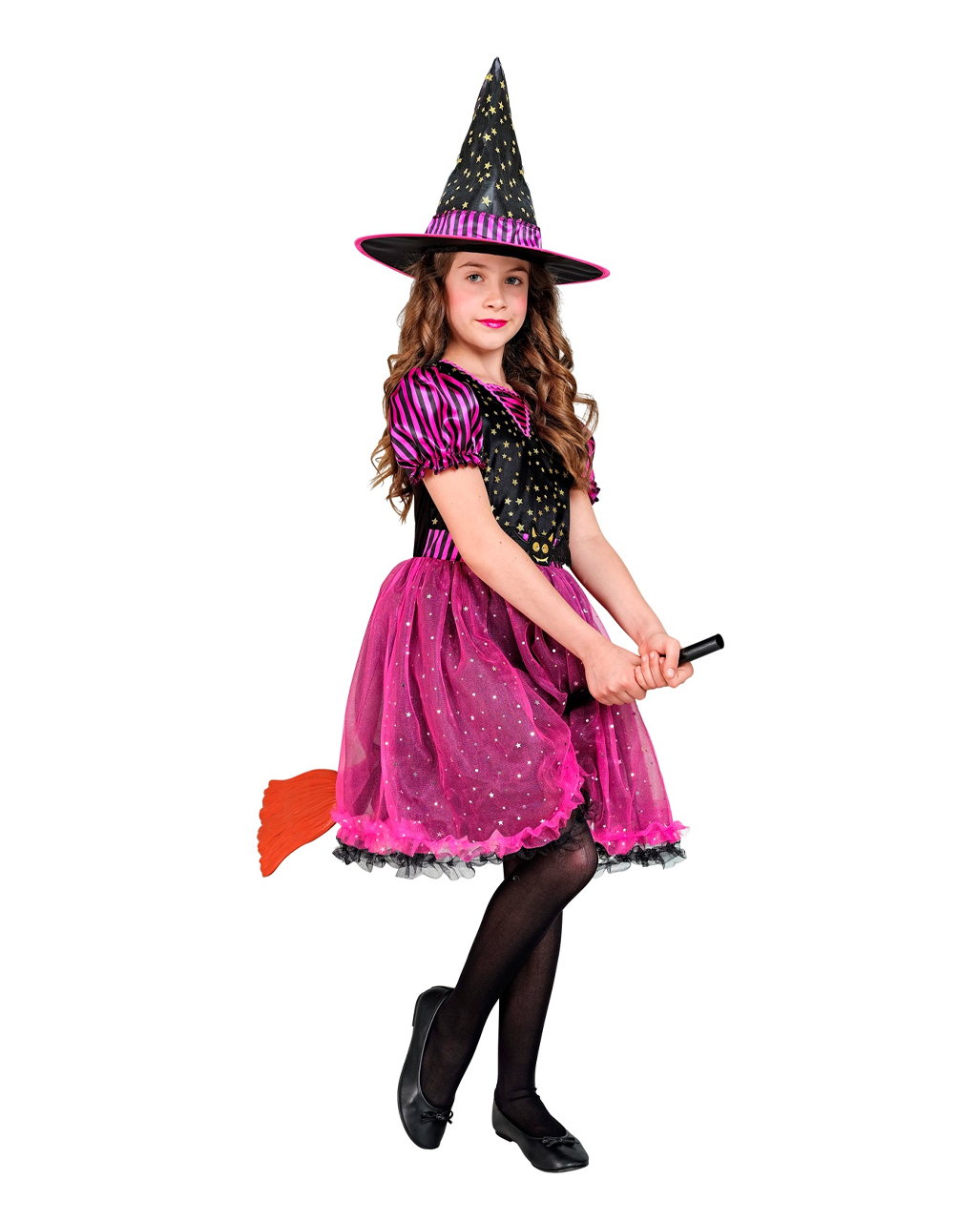 Pink Glitter Witch Kids Costume order | - Karneval Universe