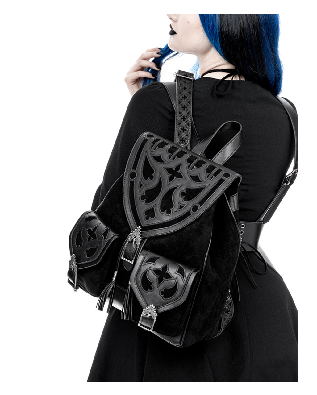 Cathedralis Buckle Backpack ★ Gothic accessory | - Karneval Universe
