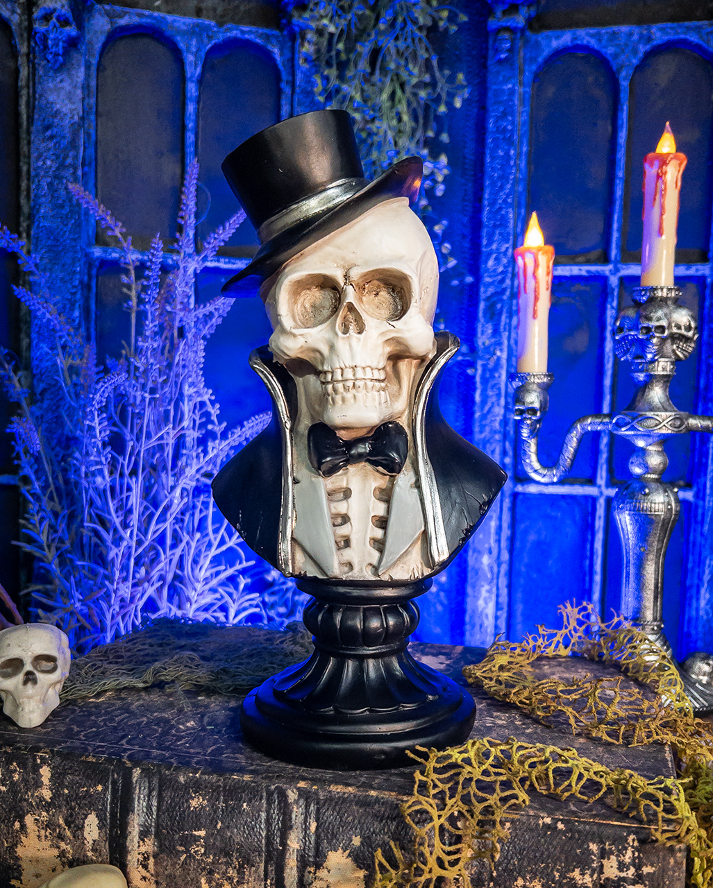 Skeleton Gentleman Bust With Tailcoat & Hat 26.5cm ★ | - Karneval Universe