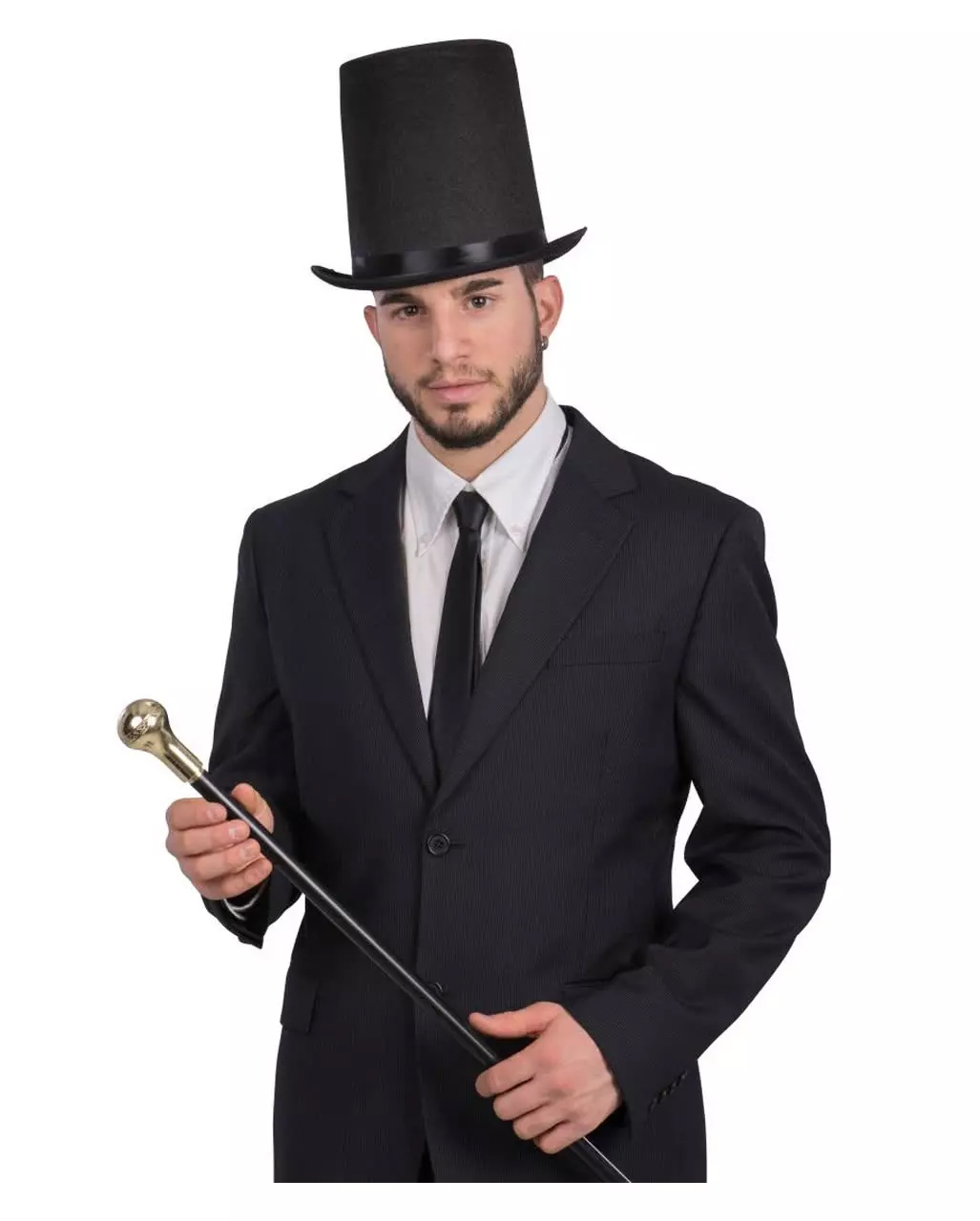 Elegant Tall Top Hat Black for Halloween | - Karneval Universe