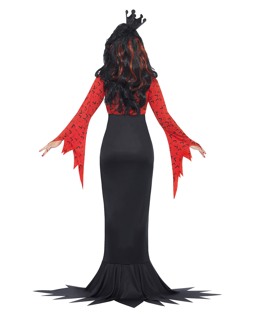 Demonic Queen Costume | Black and red dress with a slit | - Karneval ...