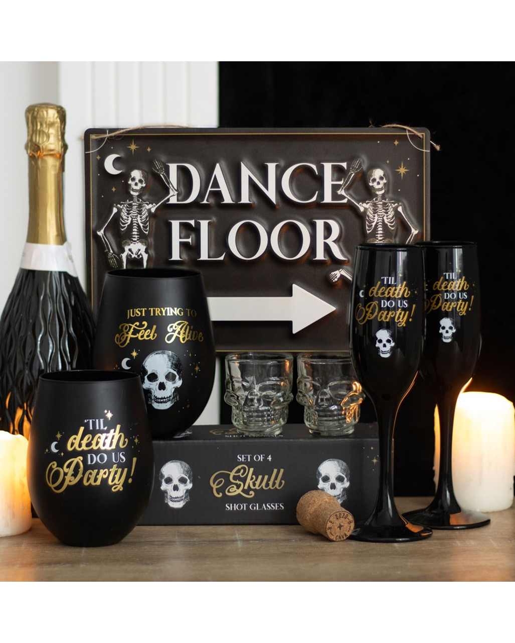 "Dance Floor" Metal Sign With Dancing Skeletons 30x20cm ★ | - Karneval ...