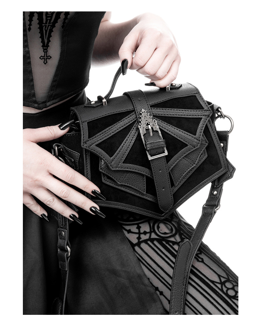 Night Creature Gothic Shoulder Bag ★ Gothic accessory | - Karneval Universe